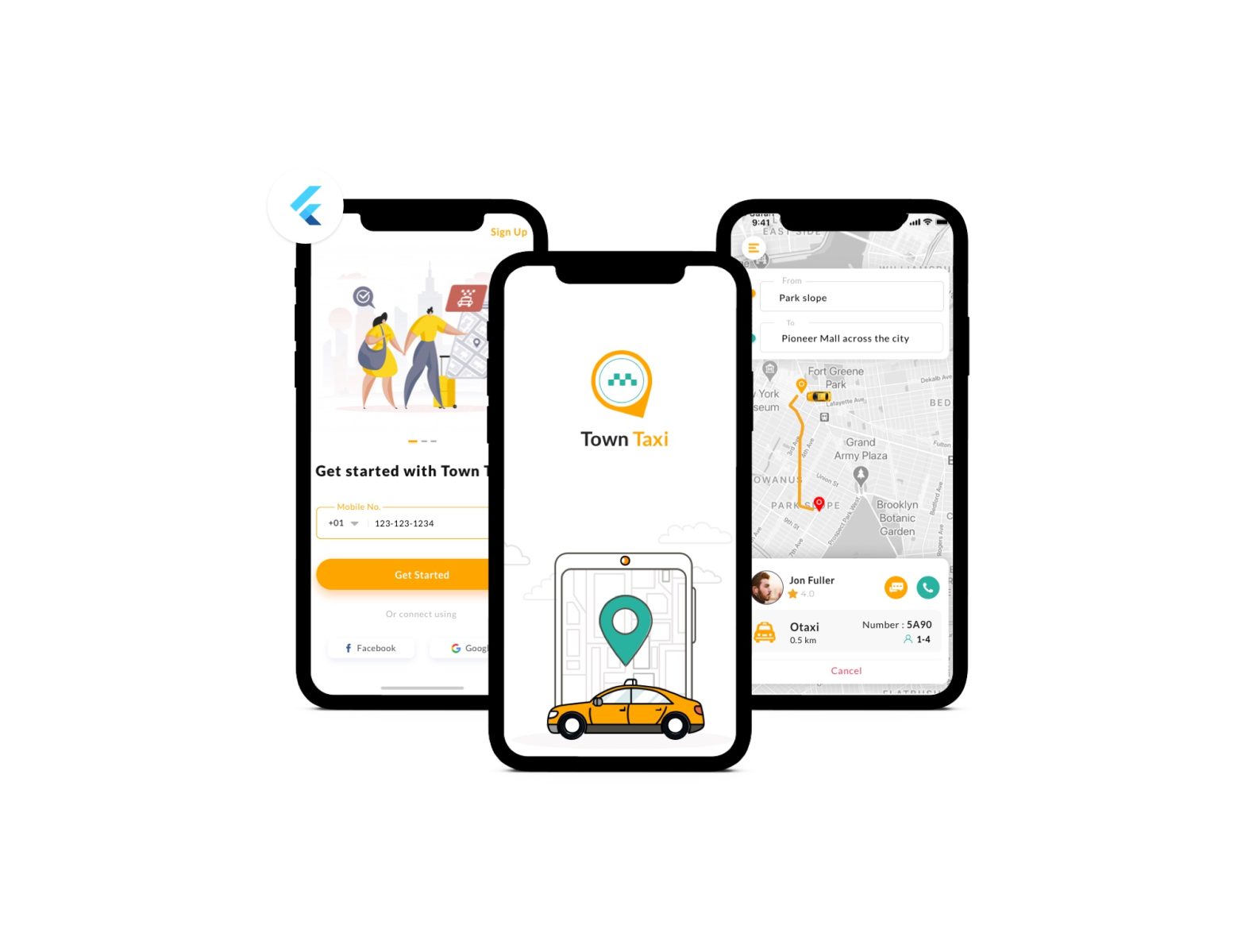 Town Taxi – Flutter App Mobile Development | Zehntech