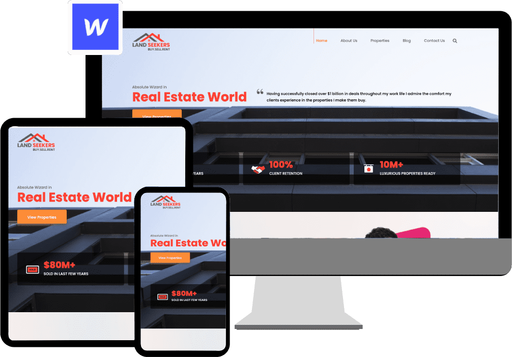 Land Seekers - Webflow Website Design and Development | Zehntech