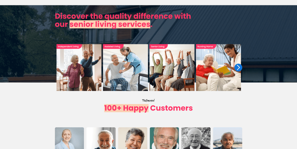 Senior Living Community Website Built in Webflow Platform
