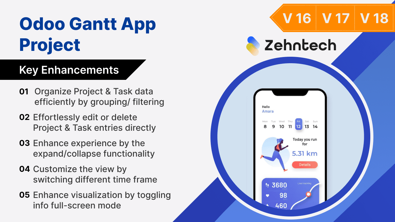 Gantt App for Odoo Project Module Developed By Zehntech